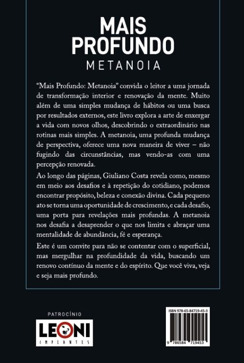 Mais profundo: metanoia – Editora Lux – Loja